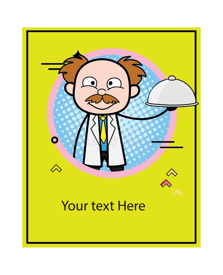 Cartoon Scientist on Poster with Text Stock Illustration - Illustration ...