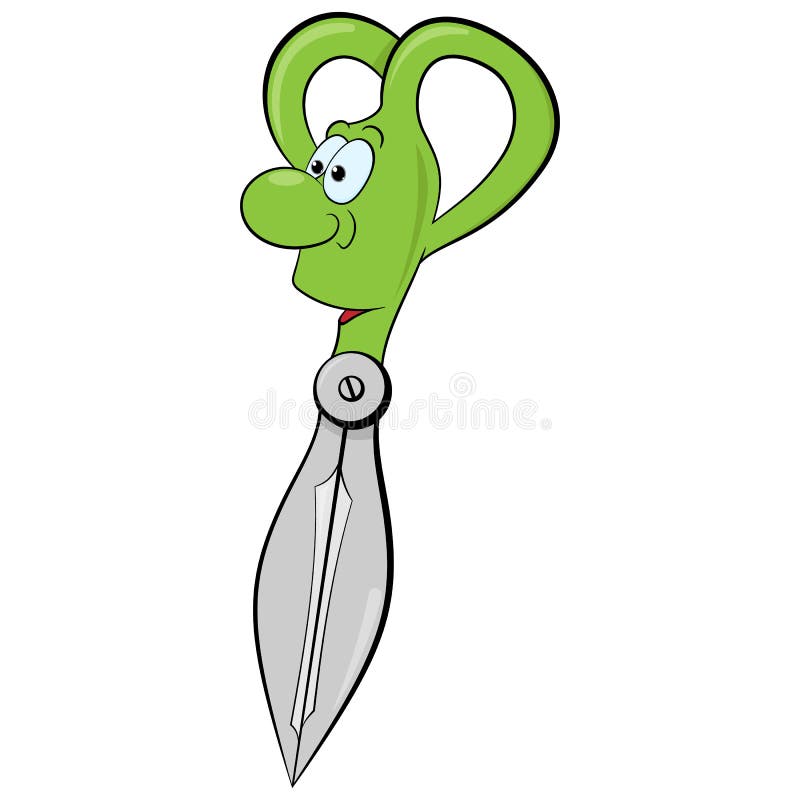 Cute Cartoon Character Of Sharp Scissors Stock Vector - Illustration of ...