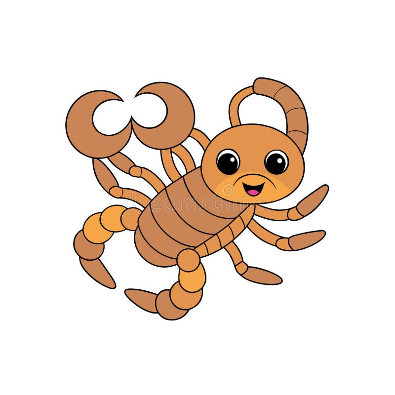 Cartoon Scorpion Illustration with Friendly Expression on White ...