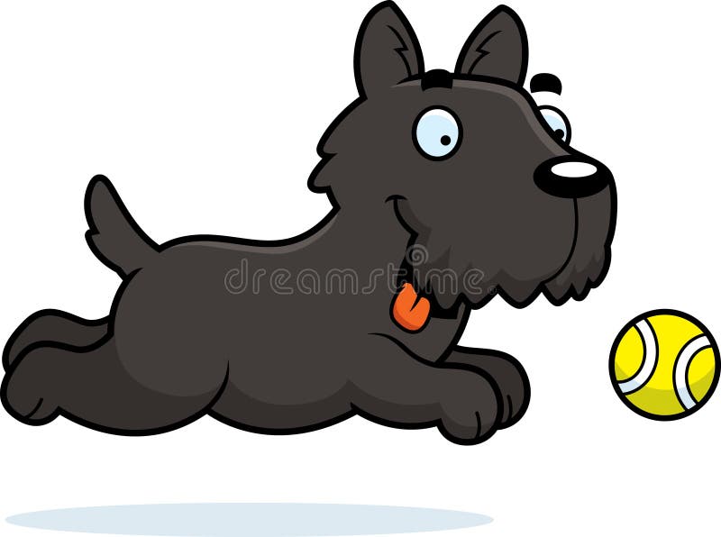 Cartoon Dog Chasing Ball stock vector. Illustration of clip - 47296789