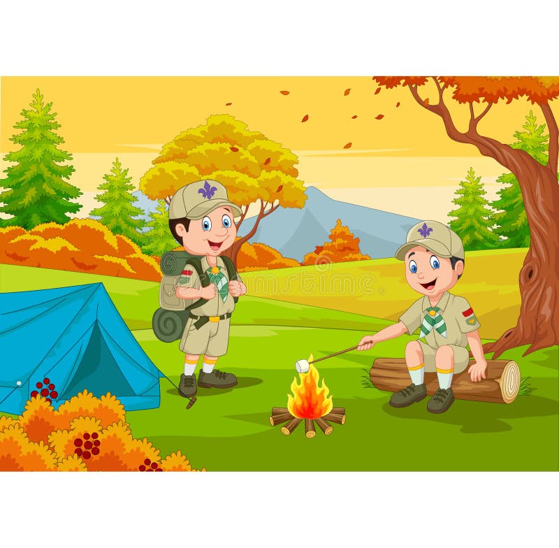 Cartoon a Campfire on White Stock Vector - Illustration of campfire ...