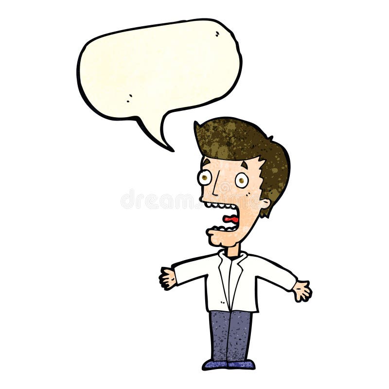 Cartoon Screaming Man with Speech Bubble Stock Illustration ...