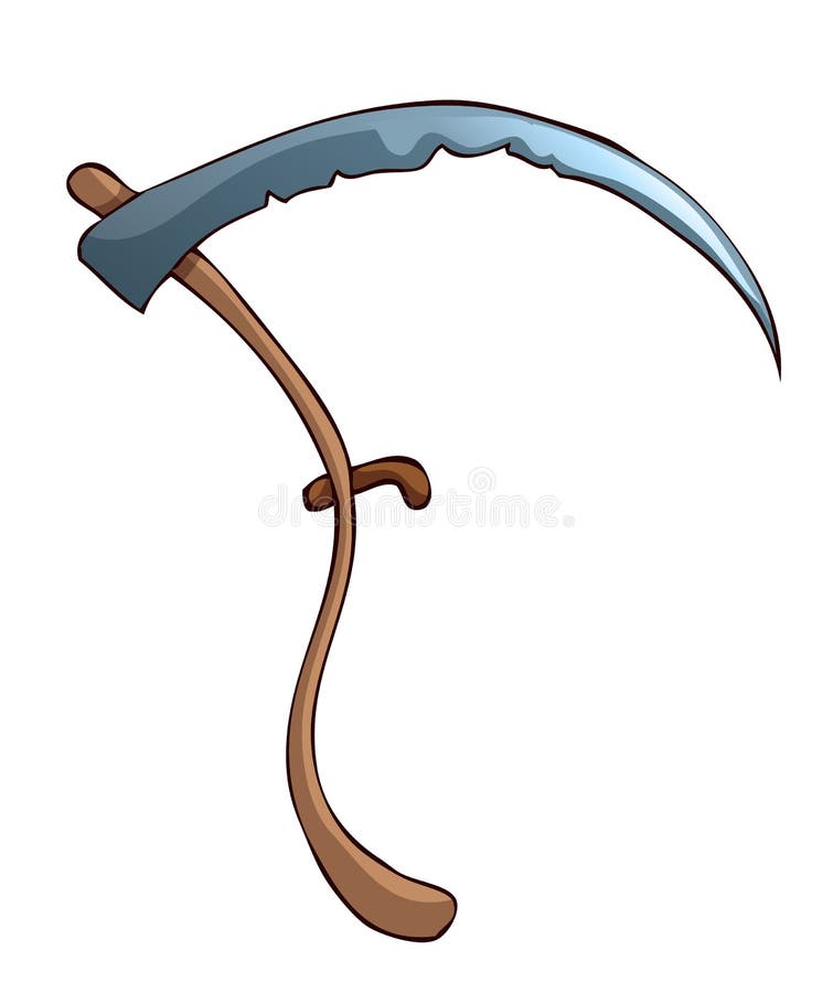 Cartoon Scythe. stock vector. Illustration of style, drawing - 60046898