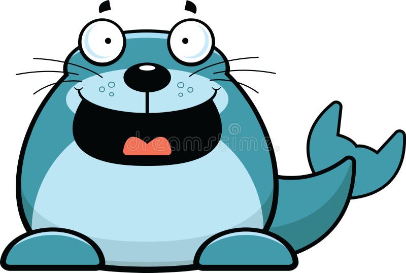 Cartoon Seal Happy stock vector. Illustration of graphic - 52569228