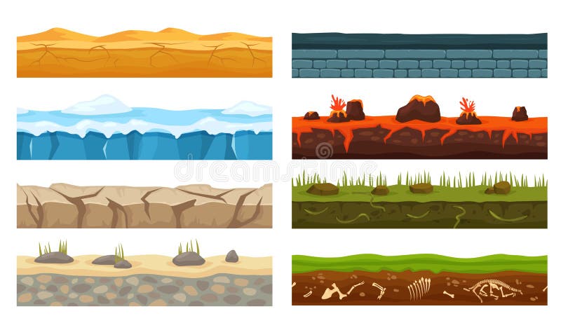 Ground Types Surface Set Stock Illustrations – 61 Ground Types Surface ...