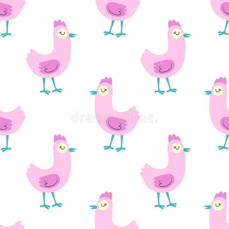 Cartoon Seamless Pattern with Hearts, Vector Illustration Stock Vector ...