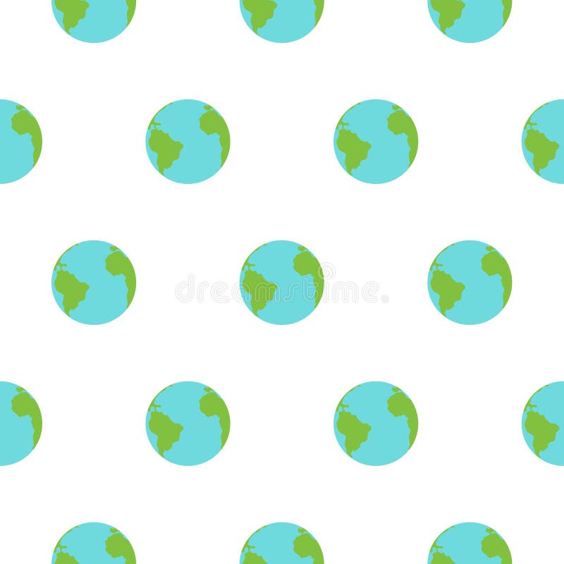 Cartoon Seamless Pattern of Planets Earth. Vector Illustration Stock ...