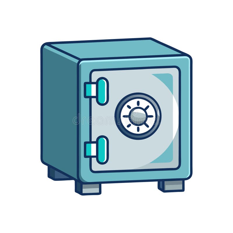 Cartoon Security Safe with Combination Lock for Storing Valuables Stock Vector - Illustration of ...