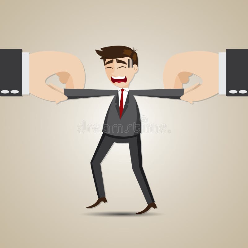 Cartoon Selected Businessman Pulling by Another Hand Stock Vector ...