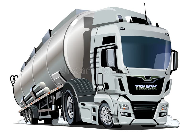 Cartoon Semi Tanker Truck Isolated on White Background Stock Vector ...