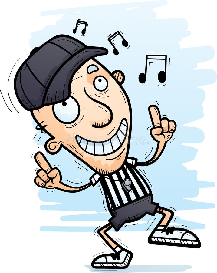 Cartoon Senior Referee Dancing Stock Vector - Illustration of elderly ...