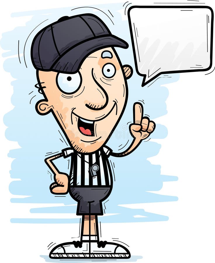 Cartoon Senior Referee Talking Stock Vector - Illustration of happy ...