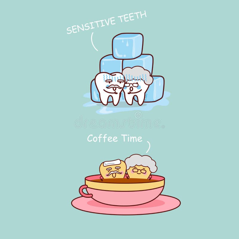 Cartoon Senior Sensitive Teeth Stock Vector - Illustration of couple ...