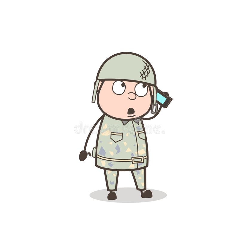 Cartoon Sergeant Calling Vector Concept Stock Illustration ...