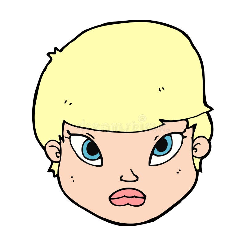 Cartoon serious face stock vector. Illustration of drawing - 37016891