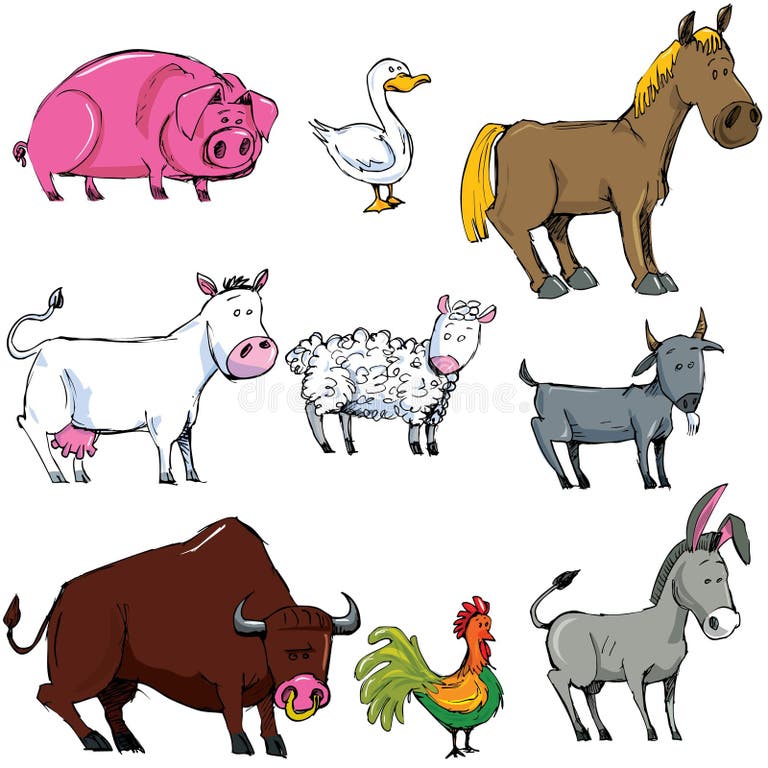 Farm Cartoon Set Animals Stock Illustrations – 14,485 Farm Cartoon Set ...