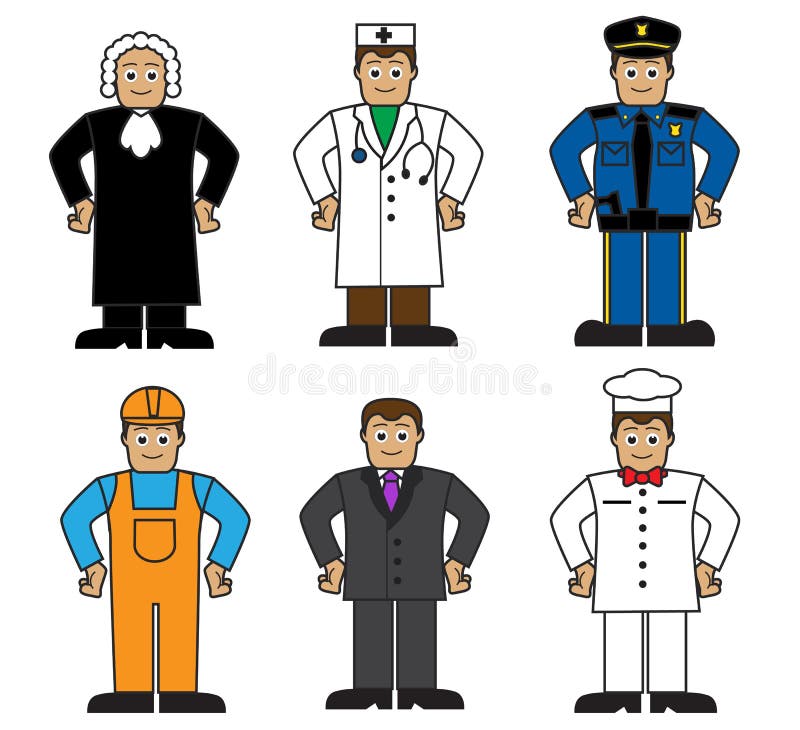 Cartoon Set of People of Different Professions Stock Illustration ...