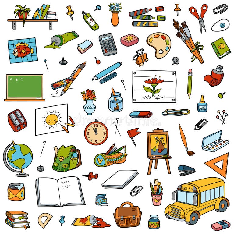 Cartoon School Items Vector Stock Illustrations – 6,440 Cartoon School ...