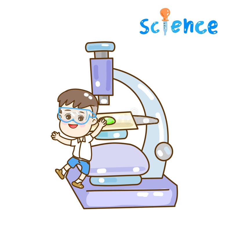 Cartoon Kids Learning Science Classroom. Stock Illustration ...