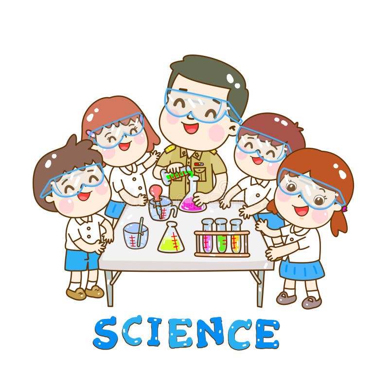 Cartoon Set Science for Kids. Stock Illustration - Illustration of ...