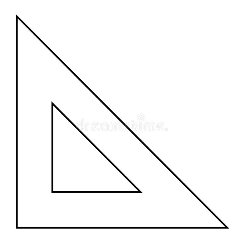 Cartoon Set Square Ruler Isolated on White Background Stock ...