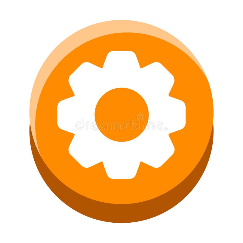 The Cartoon Setting Button is Isolated. Stock Vector - Illustration of ...