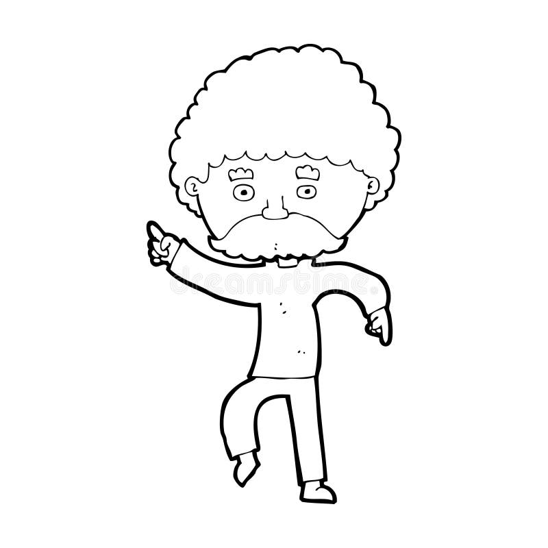 Cartoon Seventies Style Man Disco Dancing Stock Illustration