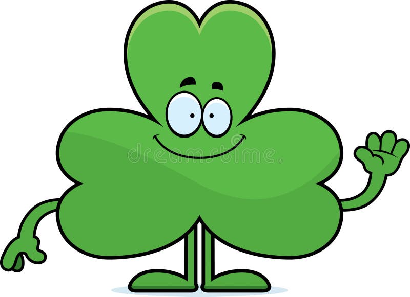 Cartoon Shamrock Waving stock vector. Illustration of waving - 47751737