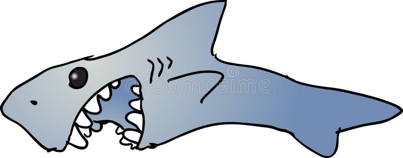Cartoon shark stock illustration. Illustration of starving - 10022576