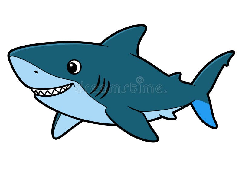 Friendly shark clipart stock vector. Illustration of character - 363147997
