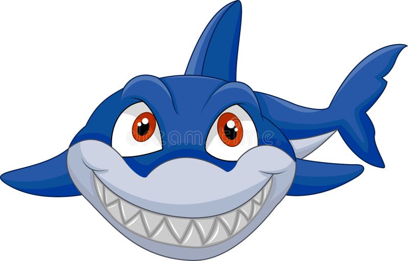 Cartoon shark smiling stock vector. Illustration of terrified - 46947807