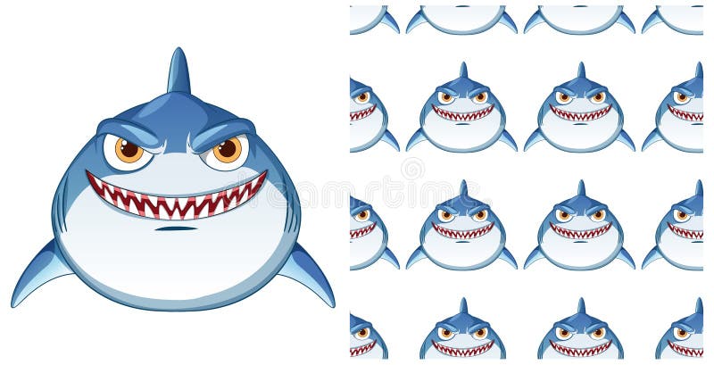 Cartoon Sharks with Mischievous Expressions Stock Vector - Illustration ...