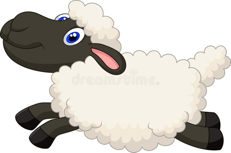 Cartoon sheep jumping stock vector. Illustration of cute - 45726036
