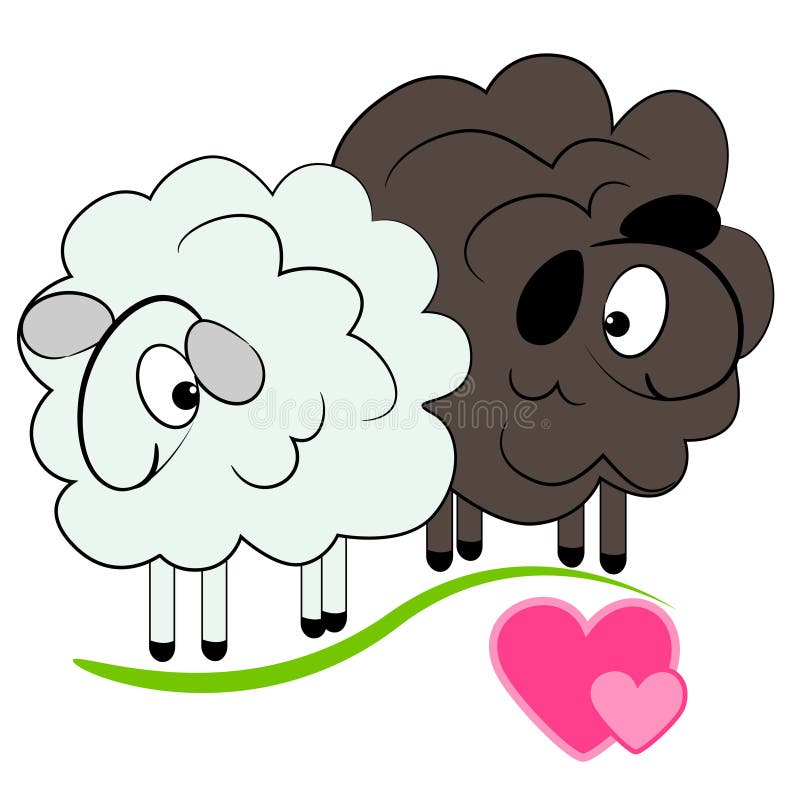 Sheep in love stock vector. Illustration of cool, isolated - 1353552