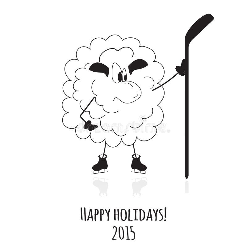 Cartoon Sheep on Skates Vector Stock Vector - Illustration of emotion ...