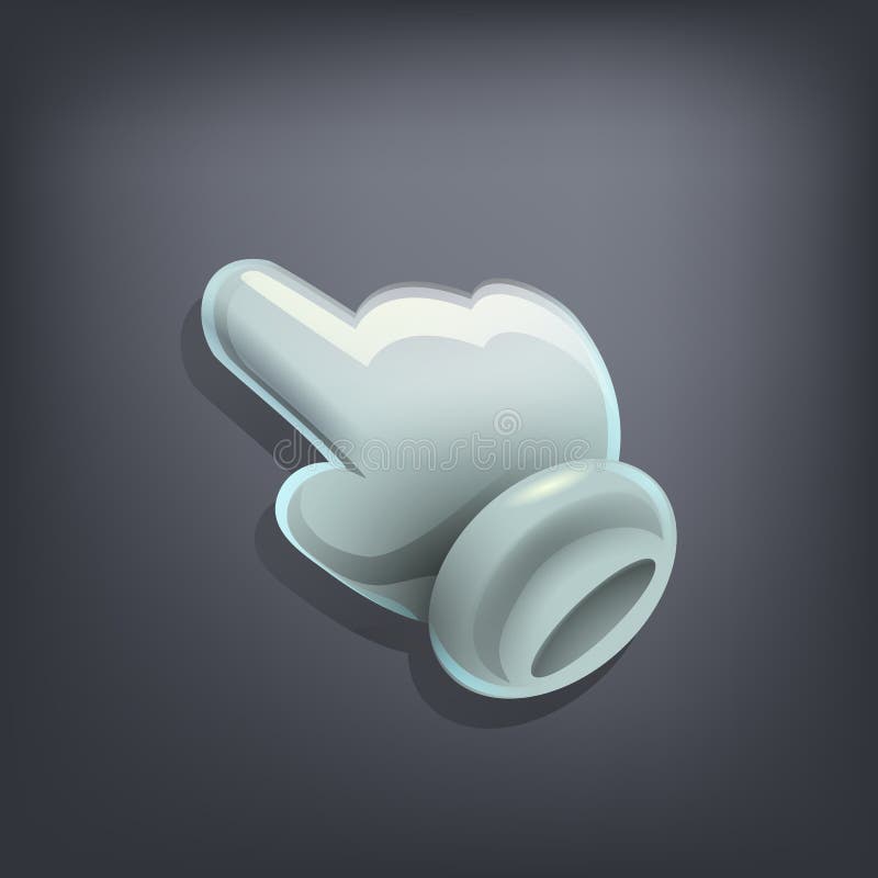 Cartoon Shiny Hand Cursors Icon for Game. Stock Vector - Illustration ...