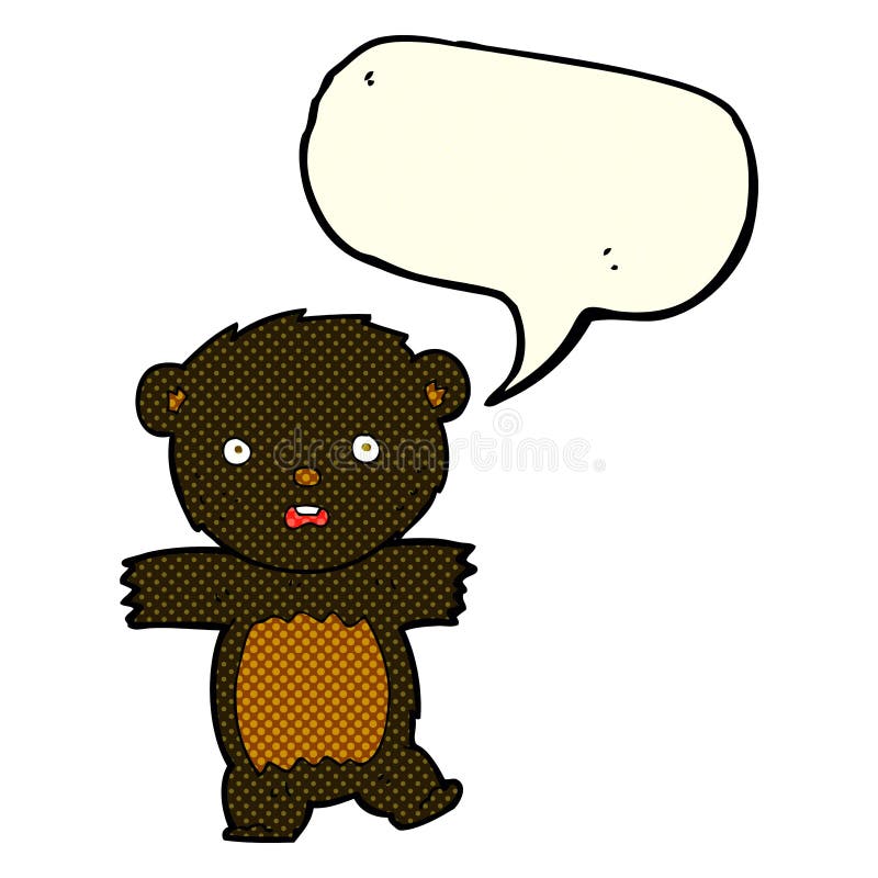 Cartoon Shocked Black Bear Cub with Thought Bubble Stock Illustration ...