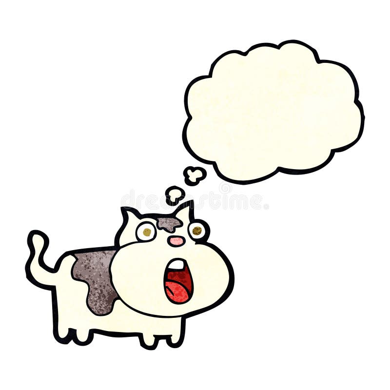 Cartoon Shocked Cat with Thought Bubble Stock Illustration ...