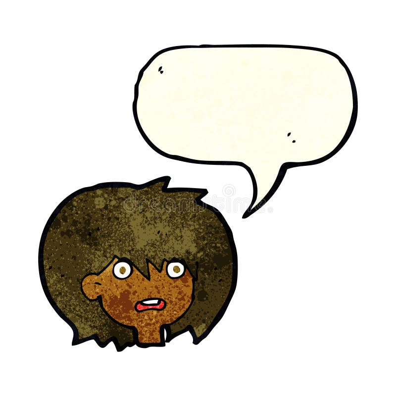 Cartoon Shocked Expression with Speech Bubble Stock Illustration ...