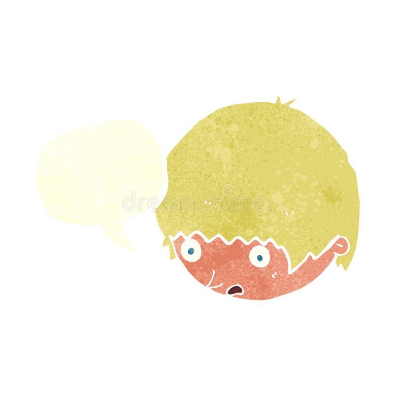 Cartoon Shocked Face with Speech Bubble Stock Illustration ...