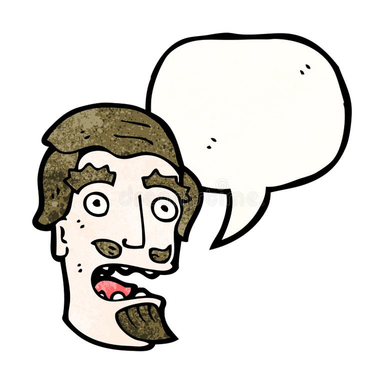 Cartoon Shocked Man with Goatee Beard Stock Vector - Illustration of ...