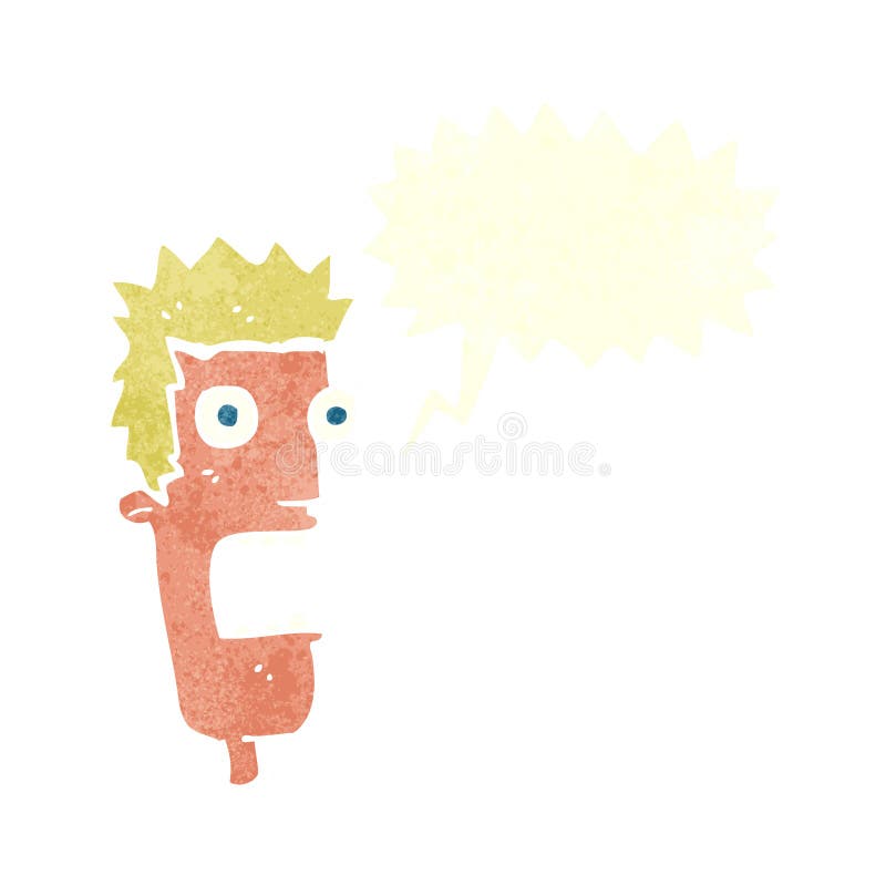 Cartoon Shocked Man S Face with Speech Bubble Stock Illustration ...