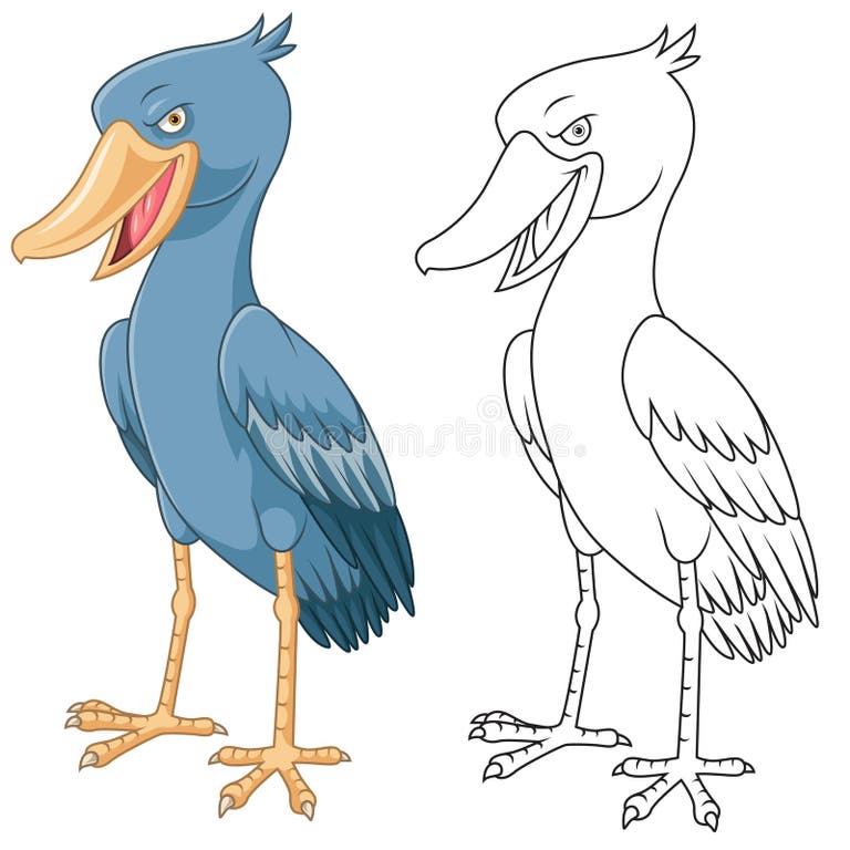 Cartoon Shoebill Stork with Angry Expression Stock Vector ...