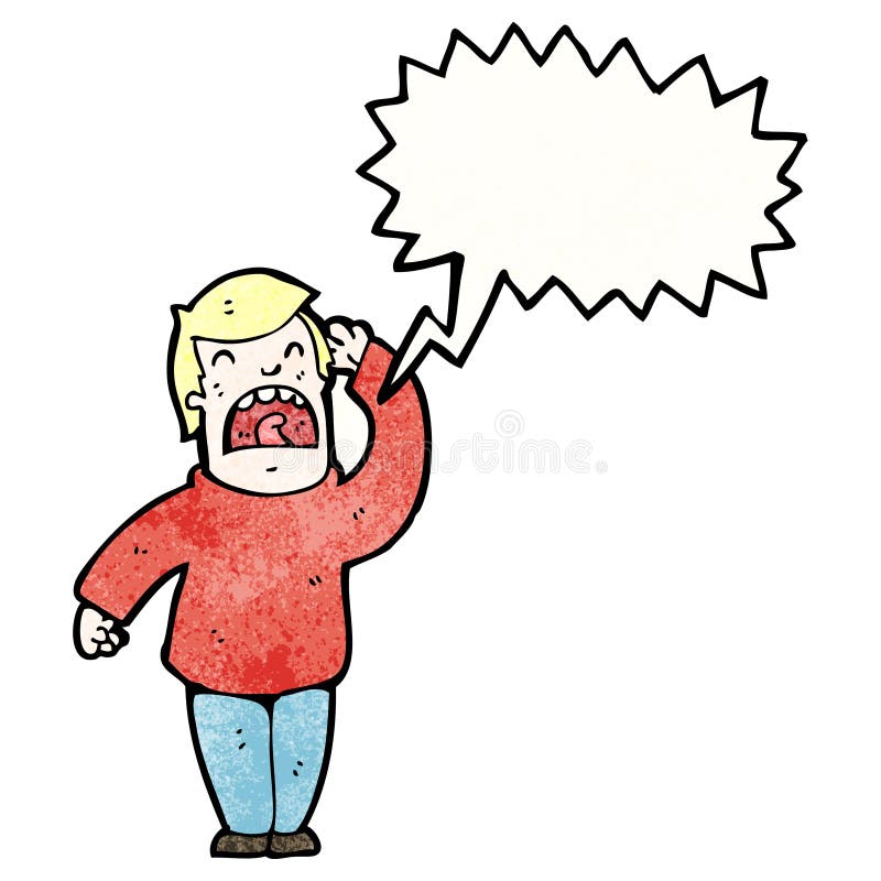 Cartoon shouting man stock vector. Illustration of textured - 38036826