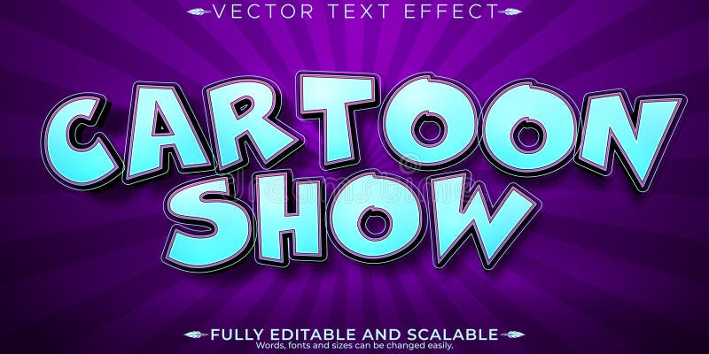 Cartoon Show Text Effect Editable Funny and Comic Text Style Stock ...