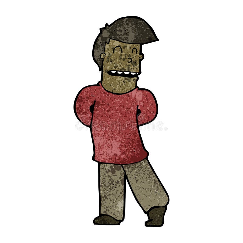 Cartoon shy man stock vector. Illustration of clip, hand - 38071279