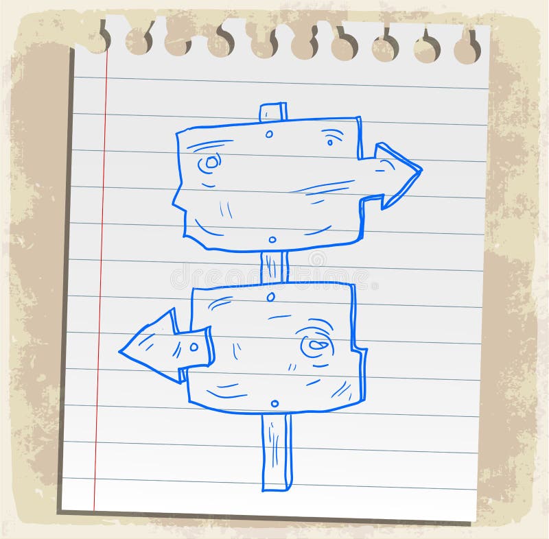 Cartoon Sign on Paper Note, Vector Illustration. Stock Vector ...