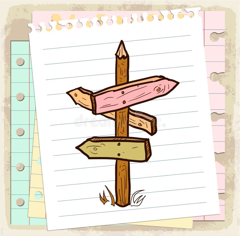 Cartoon Sign on Paper Note, Vector Illustration Stock Vector ...