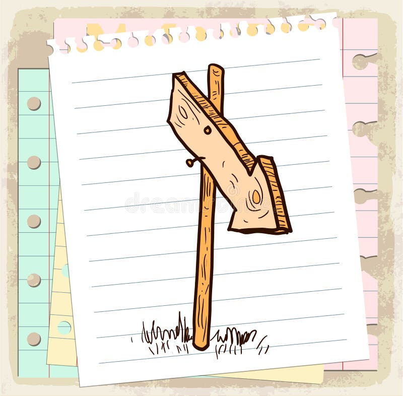 Cartoon Sign on Paper Note, Vector Illustration Stock Vector ...