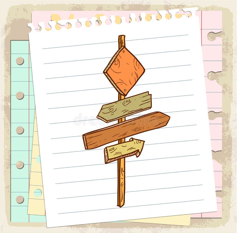 Cartoon Sign on Paper Note, Vector Illustration Stock Vector ...